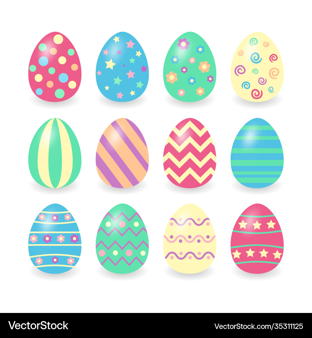 Easter eggs isolated Royalty Free Vector Image