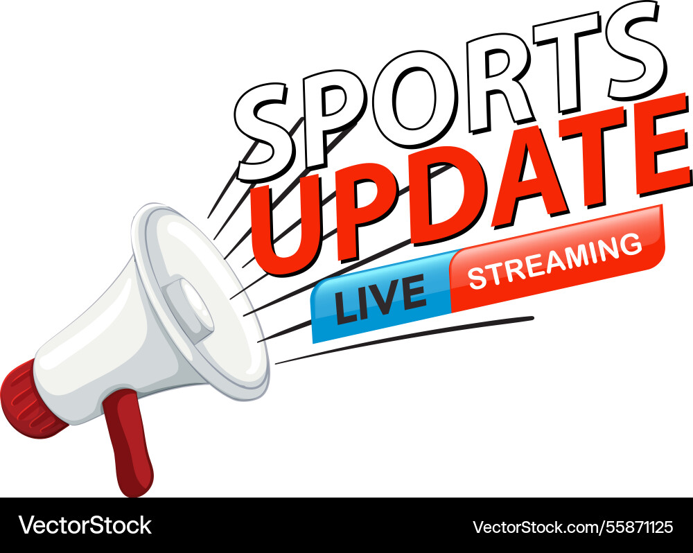 Featuring a megaphone and bold text for sports Vector Image