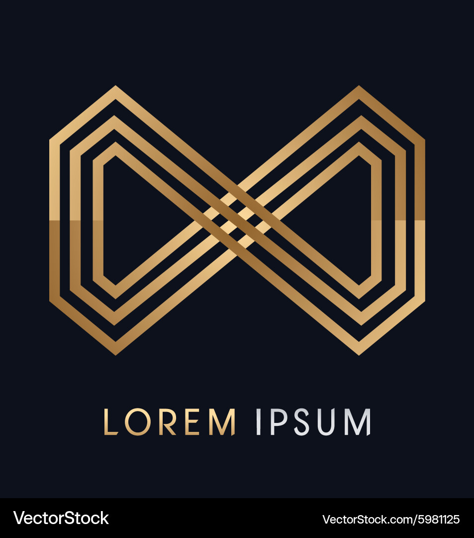 Golden Infinity Logo Royalty Free Vector Image