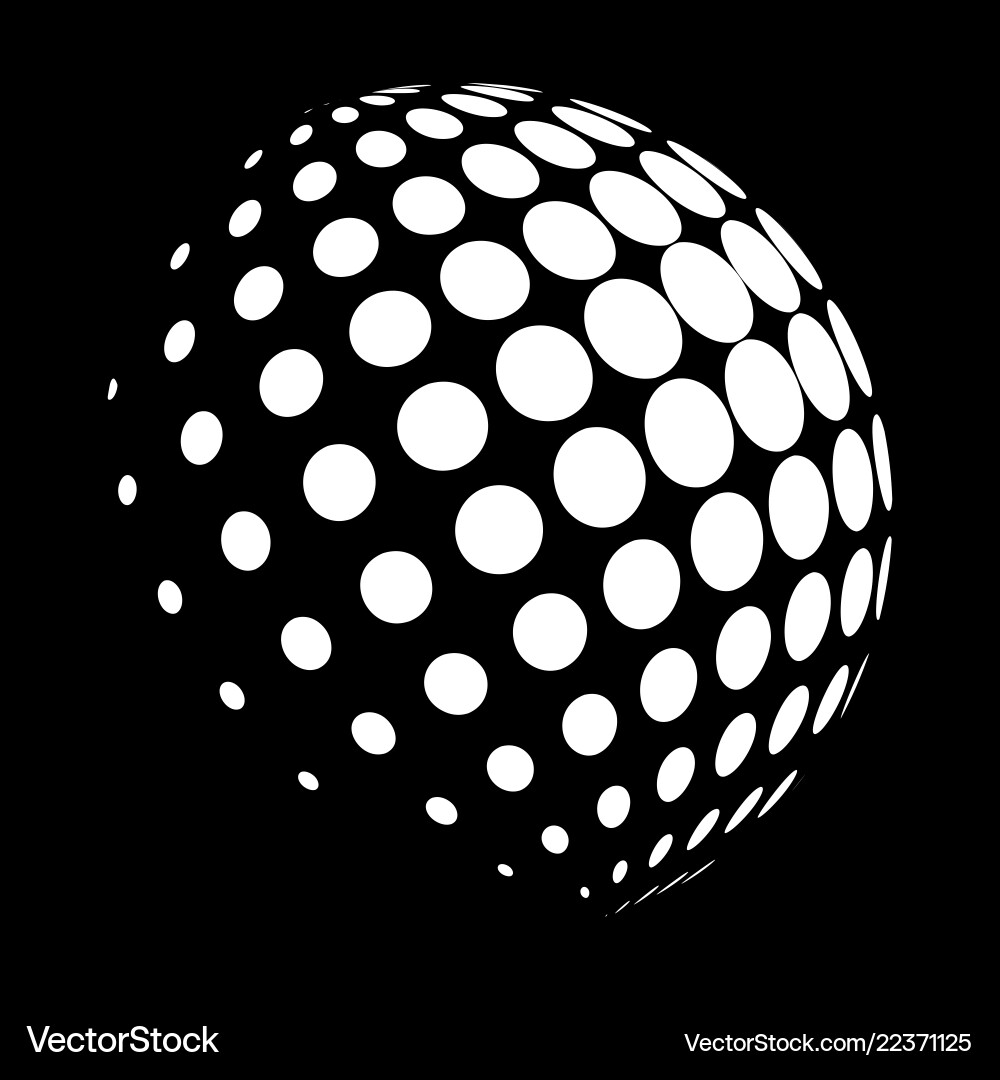 Halftone globe logo symbol icon design Royalty Free Vector