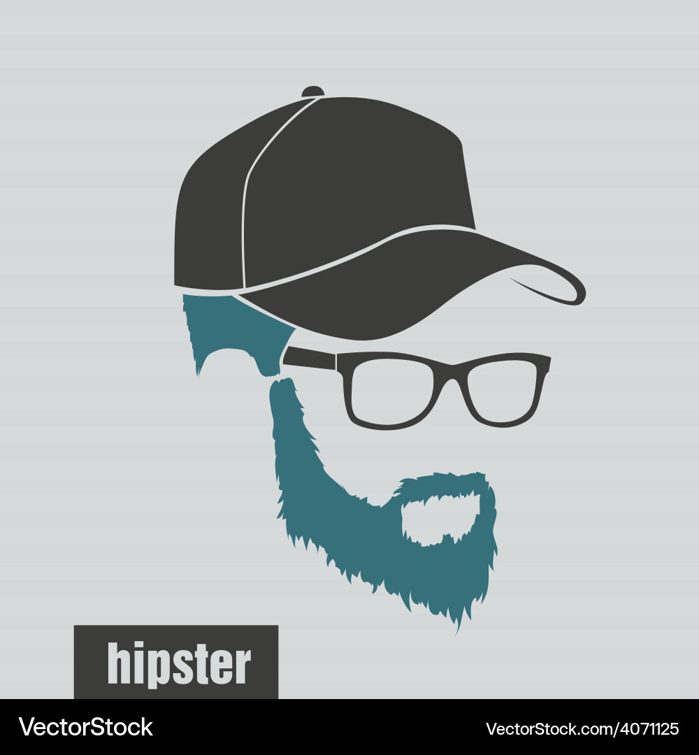 Hipster Beard and Mustache Icon Royalty Free Vector Image