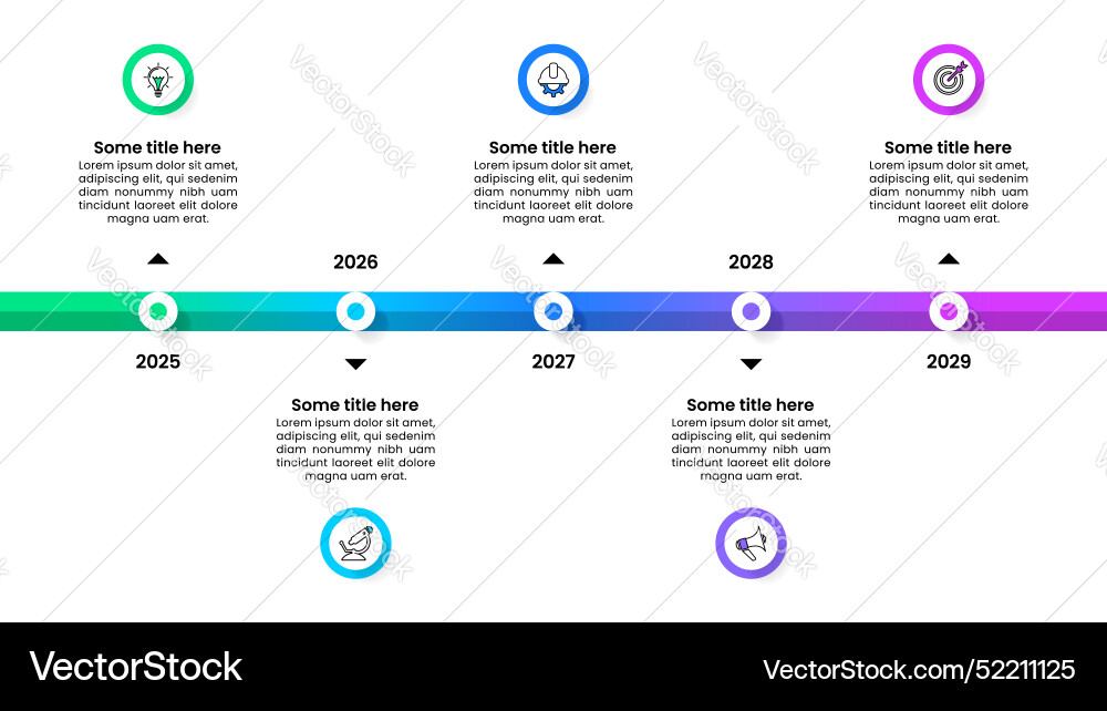 Infographic template horizontal straight timeline Vector Image