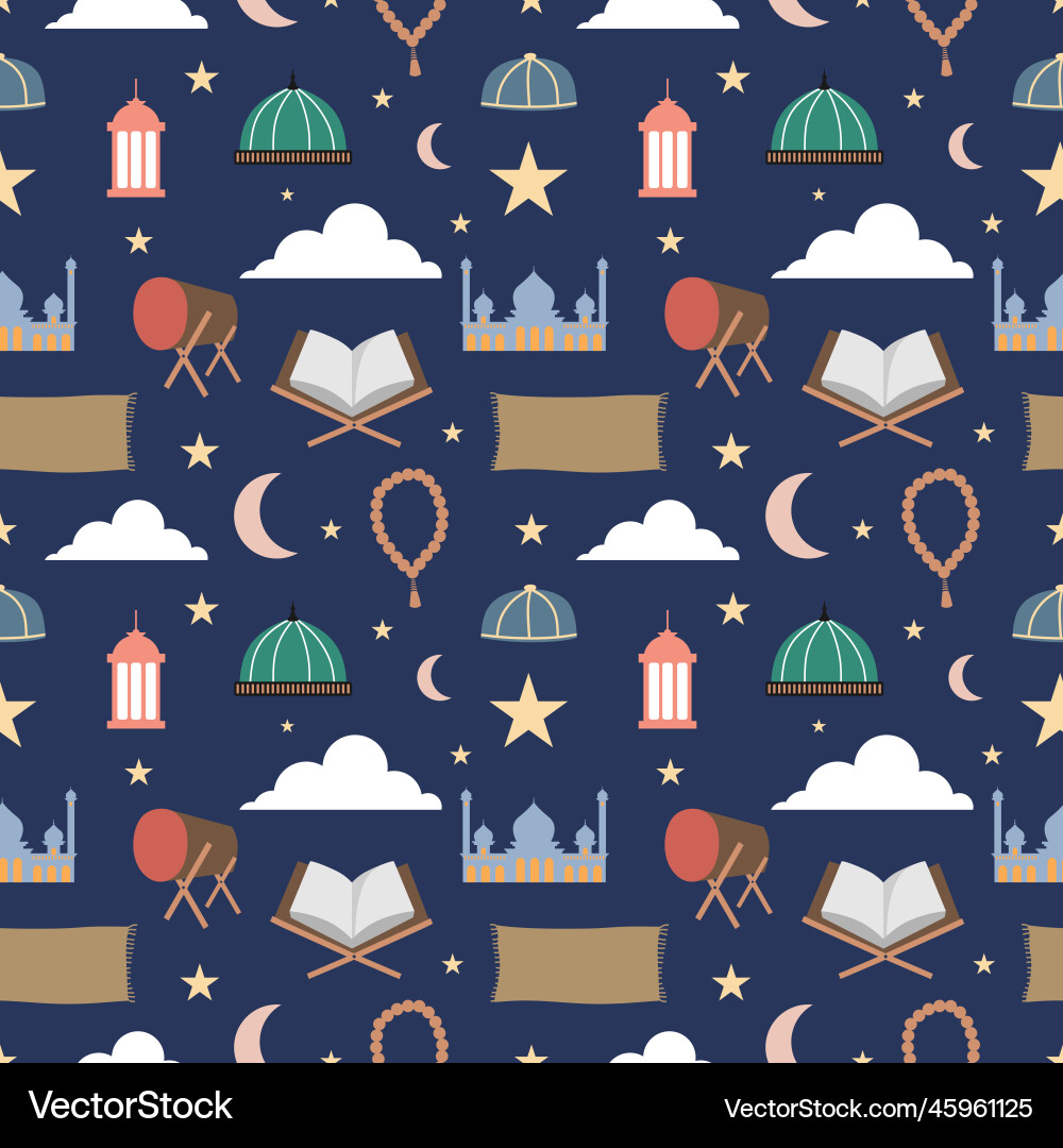 Islamic seamless pattern for ramadhan and eid Vector Image