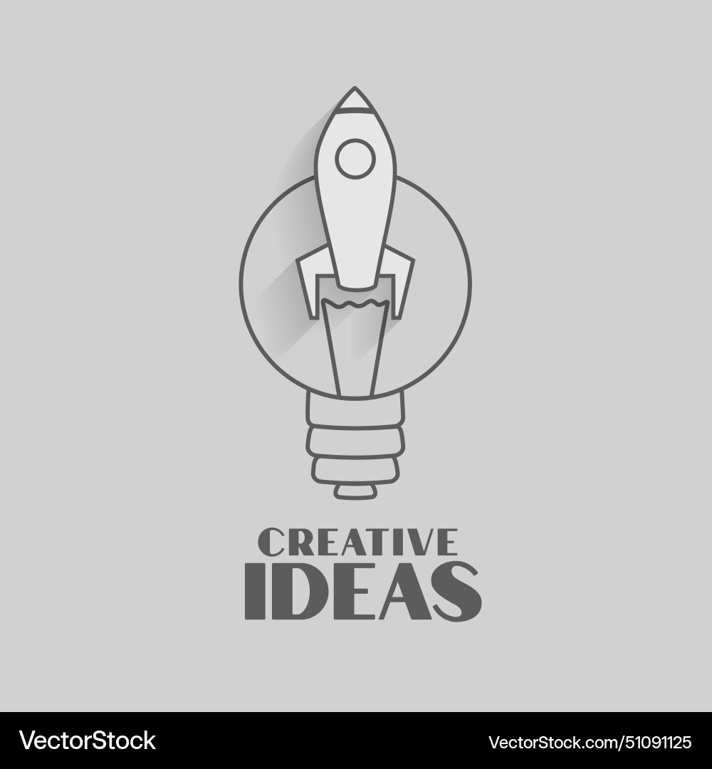 Light bulb and rocket icons represent success Vector Image
