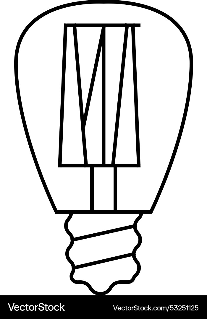 Lightbulb lamp line icon black Royalty Free Vector Image