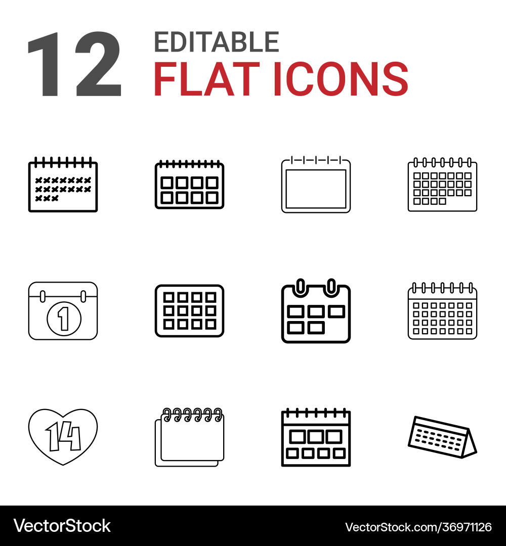 12 month icons Royalty Free Vector Image - VectorStock