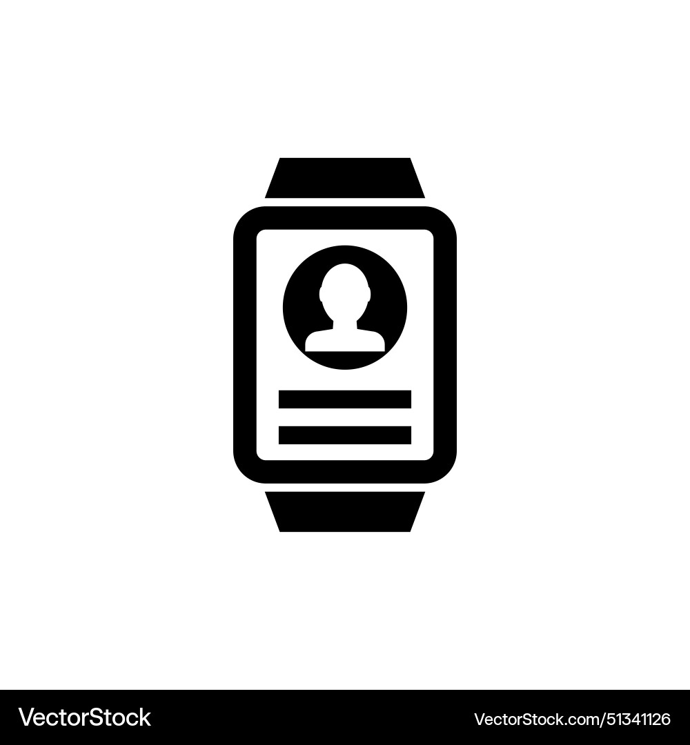 A minimalist black smartwatch icon displaying Vector Image
