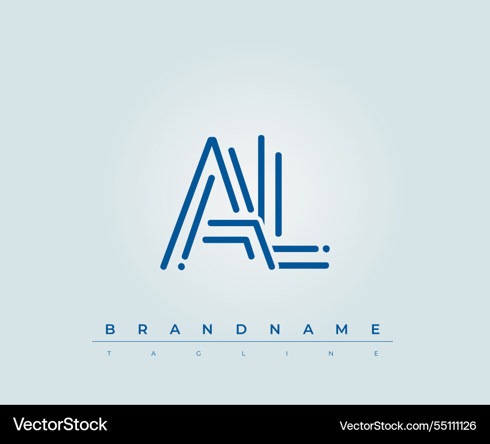 Al technology letter logo template Royalty Free Vector Image