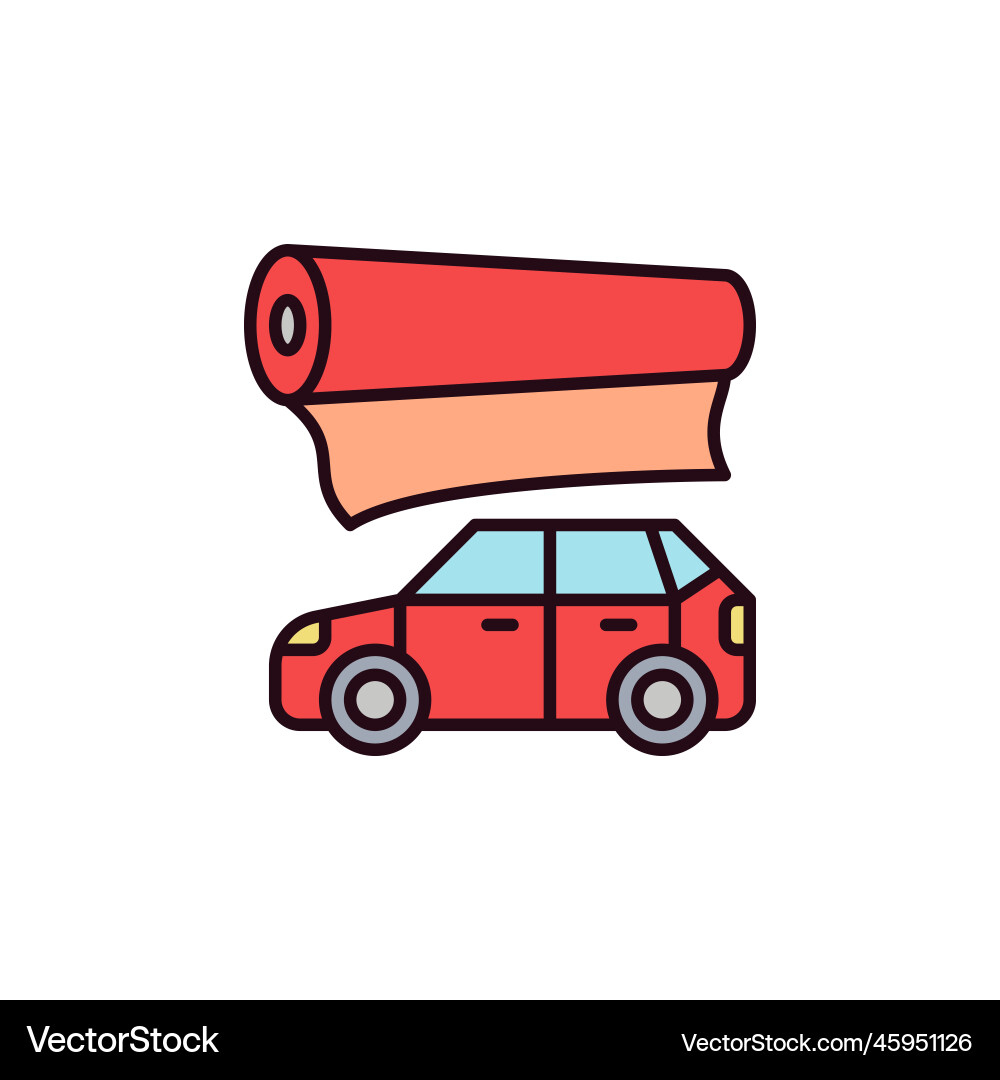 Car vinyl wrap vehicle concept colored icon Vector Image
