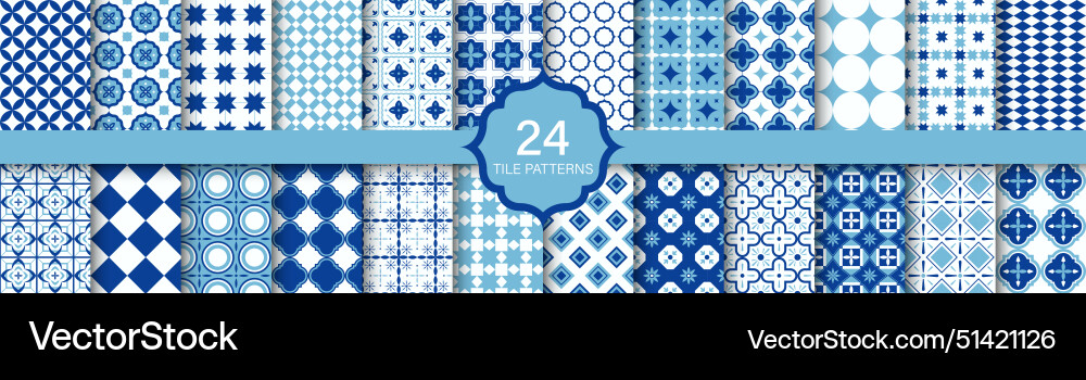 Collection of seamless geometric patterns Vector Image