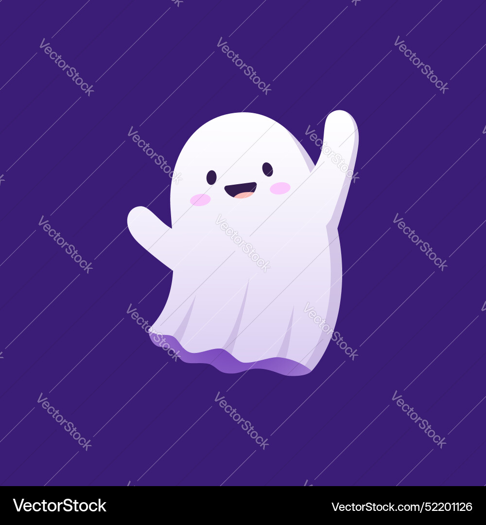 Cute Kawaii Halloween Ghost Royalty Free Vector Image