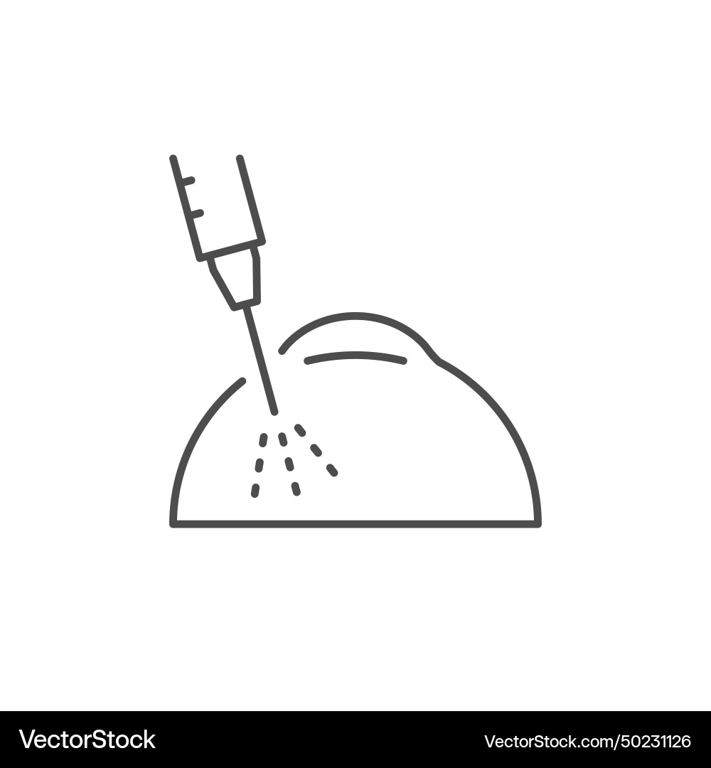 Eye injection line outline icon Royalty Free Vector Image