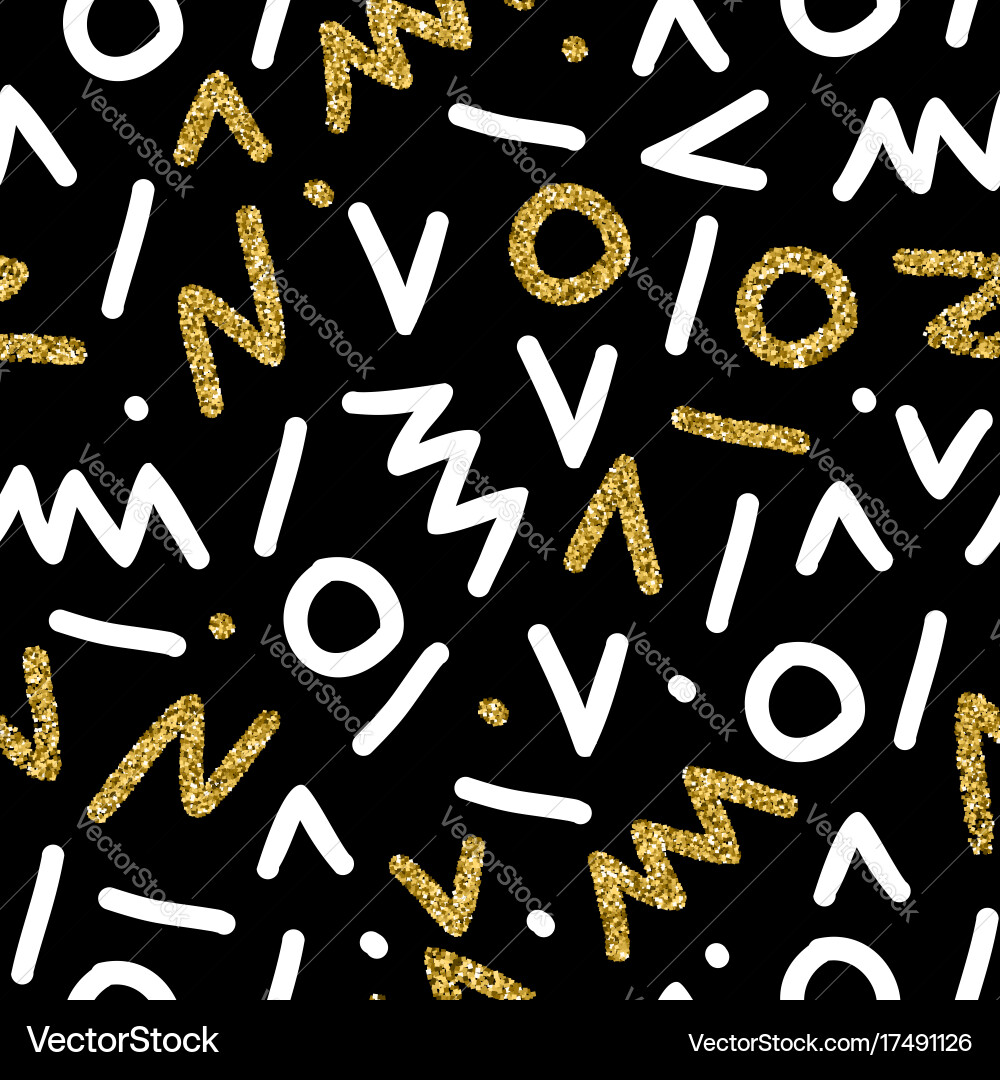 Gold Glitter Retro Seamless Pattern Royalty Free Vector