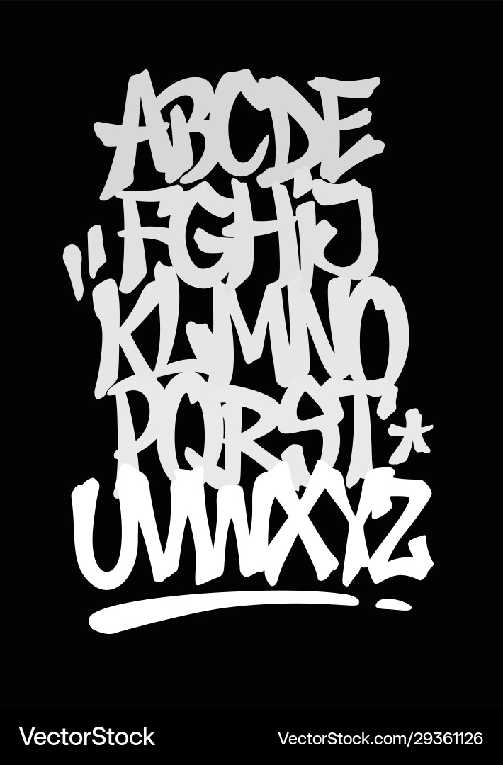 Hand lettering graffiti font with decorations Vector Image