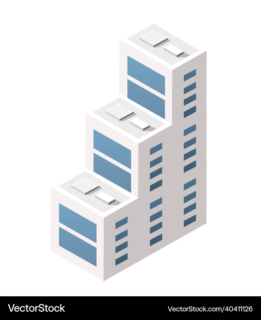 Isometric urban architecture single Royalty Free Vector