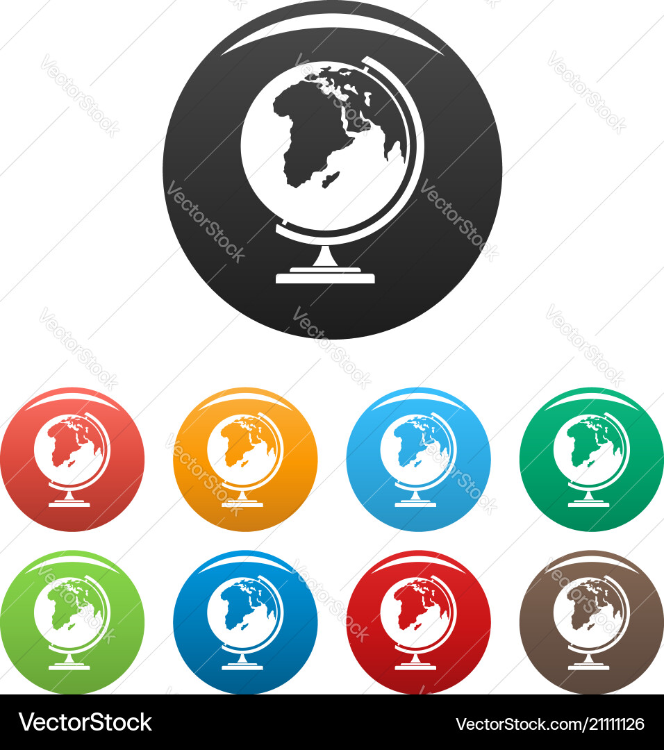 Map icons set color Royalty Free Vector Image - VectorStock