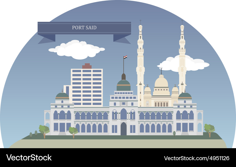 Port said Royalty Free Vector Image - VectorStock