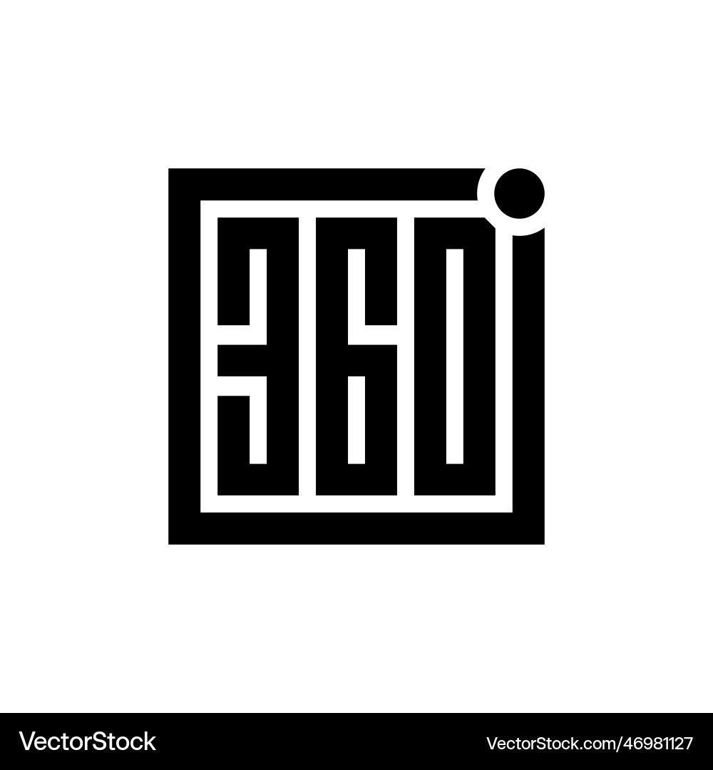 360 degree logo design minimalist monogram Vector Image