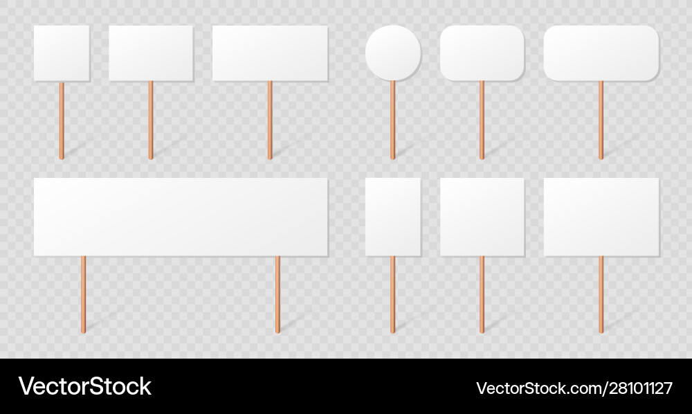 Blank demonstration banners collection protest Vector Image