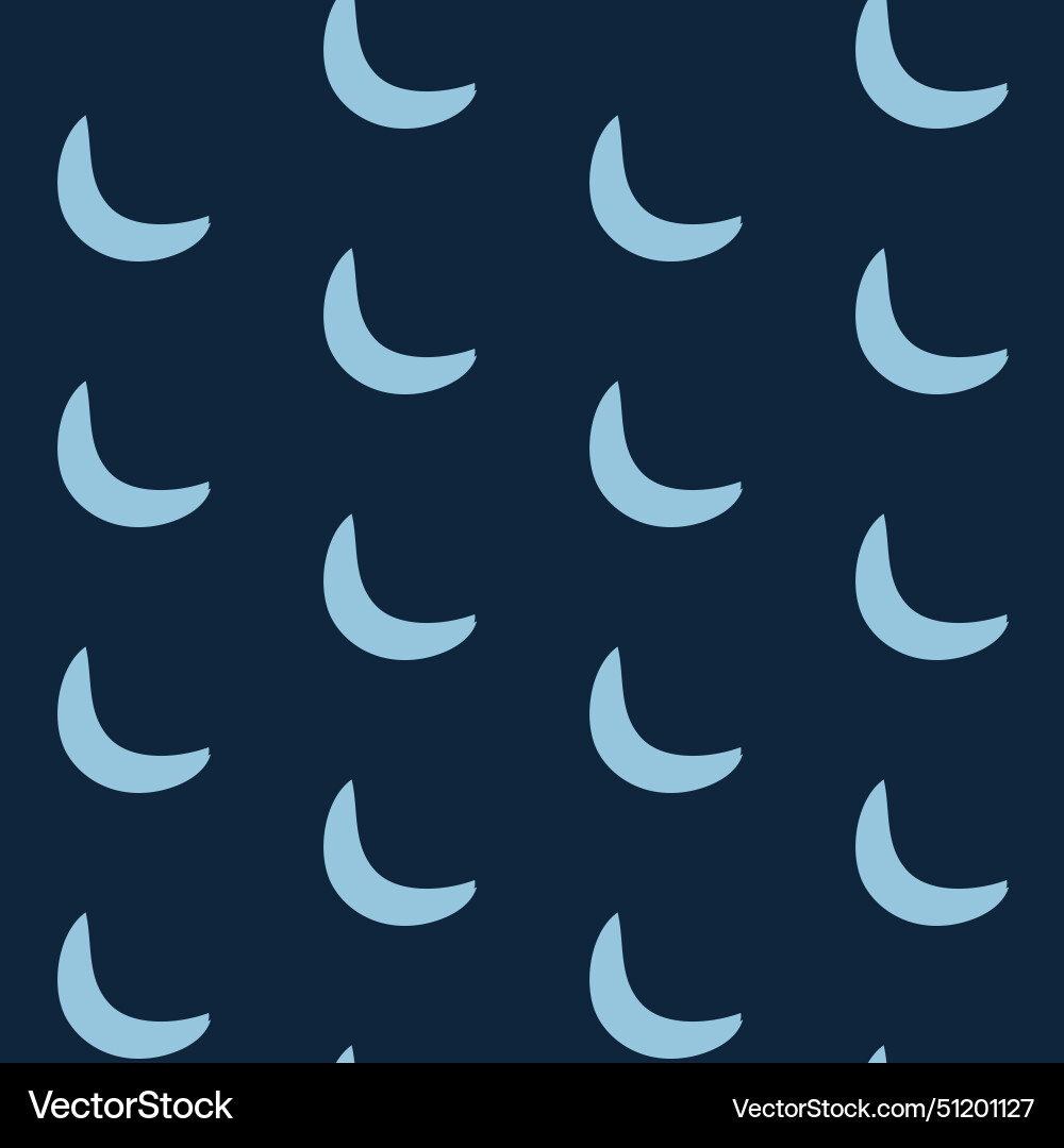 Blue moon night seamlesspattern design Royalty Free Vector