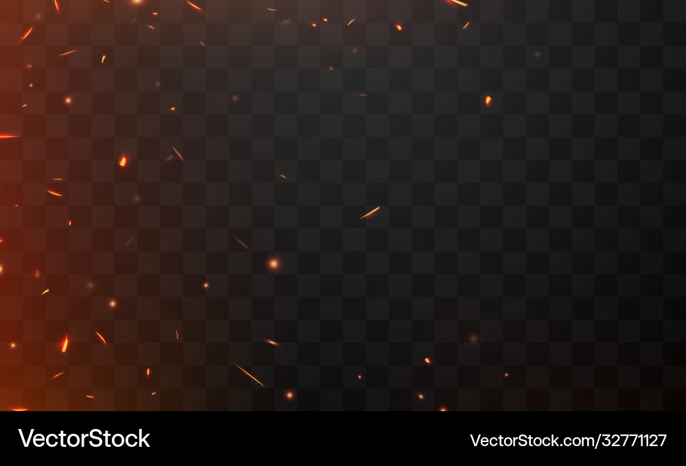 Burning red hot sparks realistic fire flames Vector Image