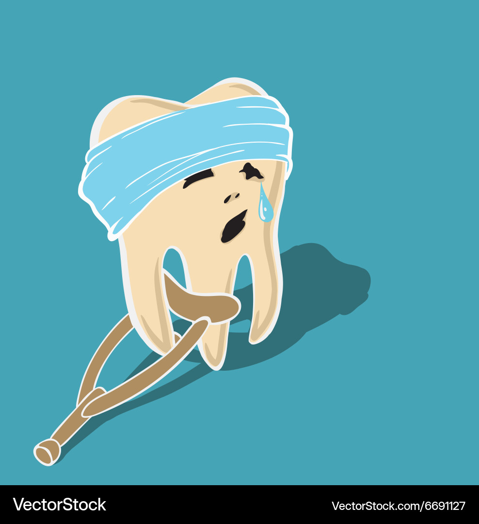 Character bad tooth Royalty Free Vector Image - VectorStock