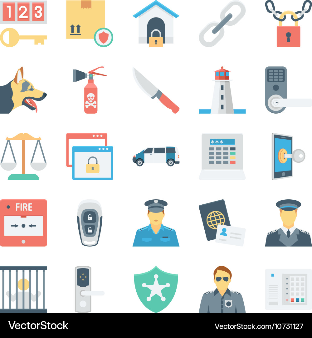 Crime and security icons 5 Royalty Free Vector Image