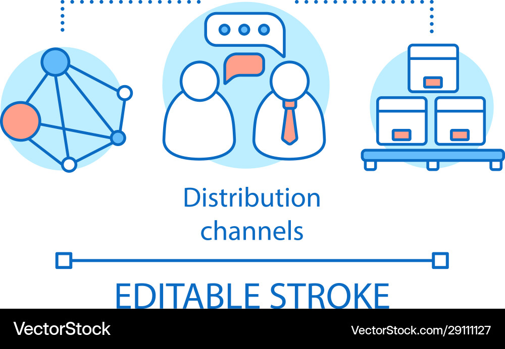 Distribution channels concept icon Royalty Free Vector Image