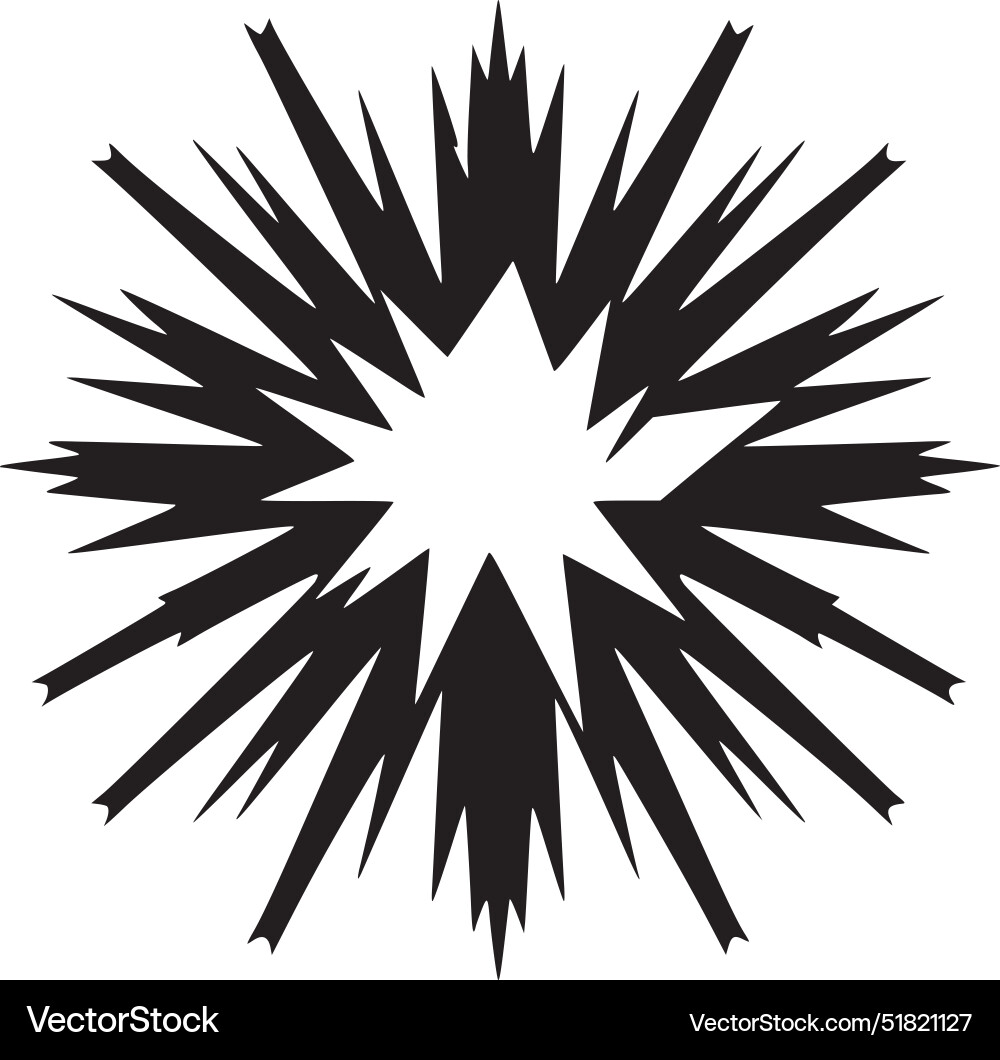Explosion - black and white isolated icon Vector Image