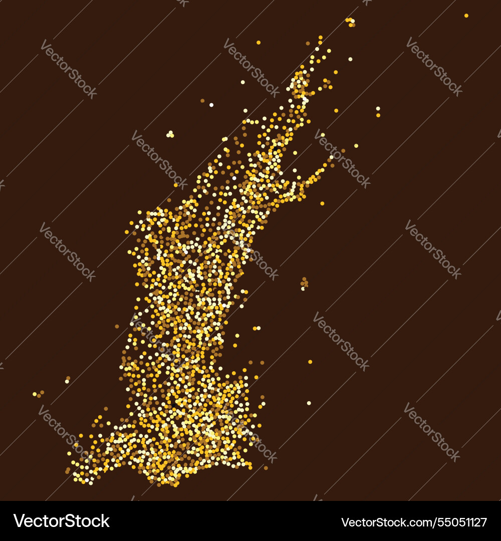 Golden glitter particles flow Royalty Free Vector Image