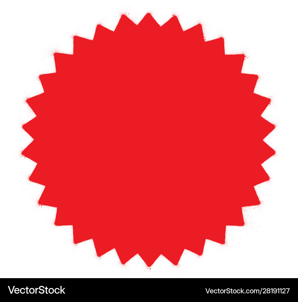 Graffiti 30 point star shape sprayed in red over Vector Image