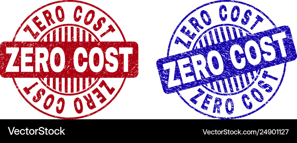 Grunge zero cost scratched round watermarks Vector Image