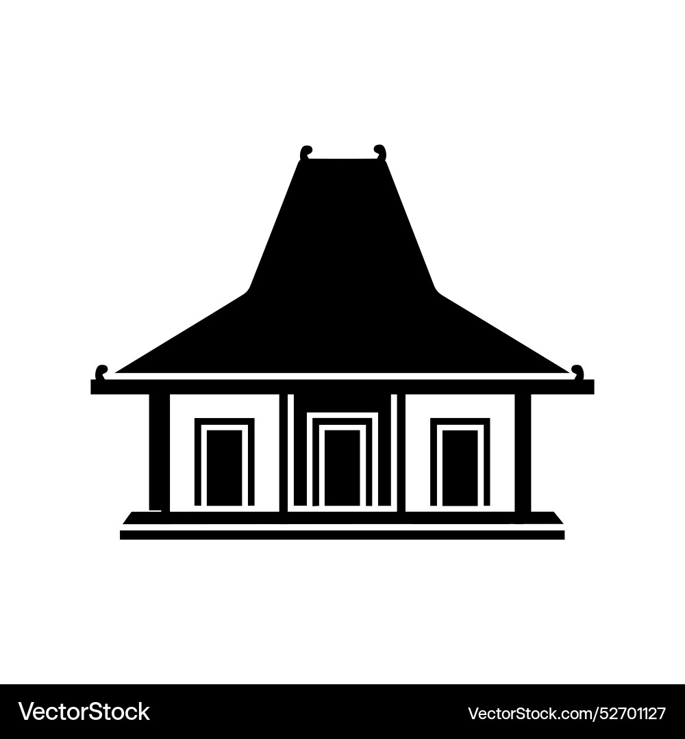 Joglo javanese traditional house icon Royalty Free Vector