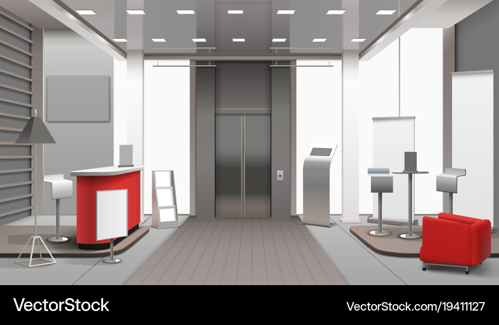 Lobby interior realistic design Royalty Free Vector Image