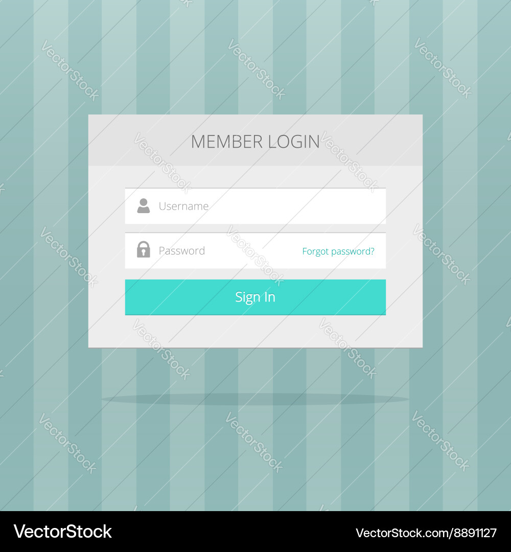 Login box form ui interface element signin screen Vector Image
