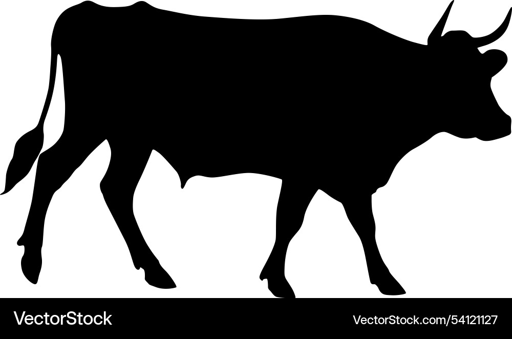 Minimalist cow silhouette art creation Royalty Free Vector