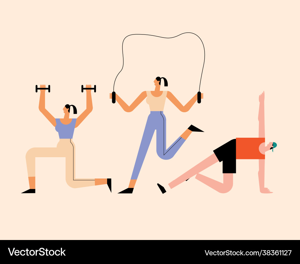 Persons three activities Royalty Free Vector Image