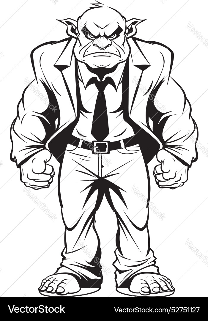 Professional primate insignia orc in formal Vector Image