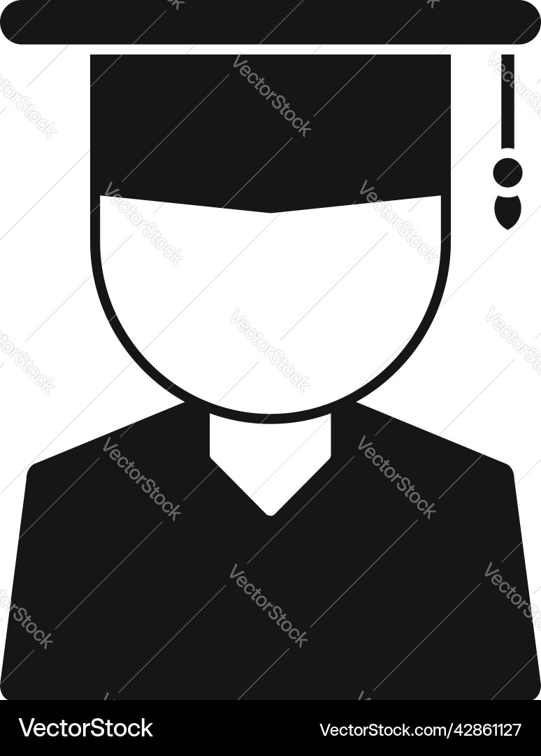 Student graduation icon simple online Royalty Free Vector