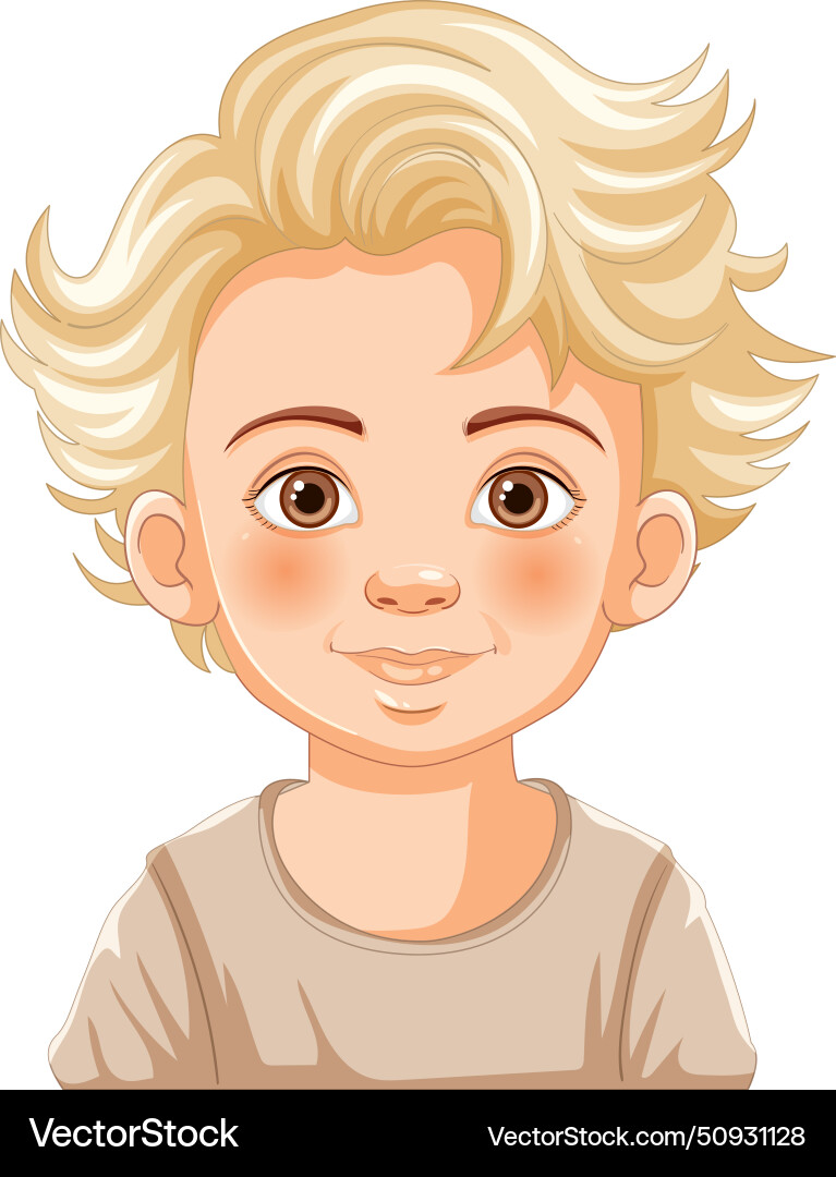 A cheerful young boy smiling Royalty Free Vector Image