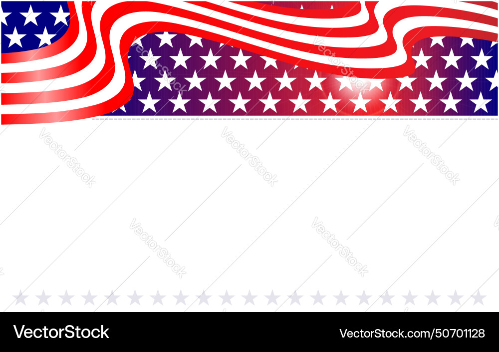 American flag symbols holiday border Royalty Free Vector