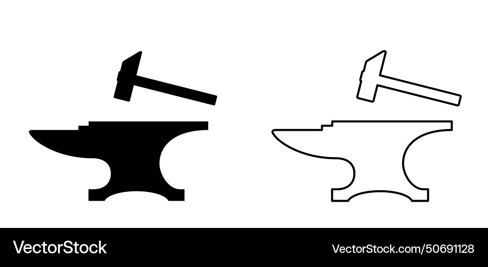 Anvil icon anvils for blacksmith forge sign Vector Image