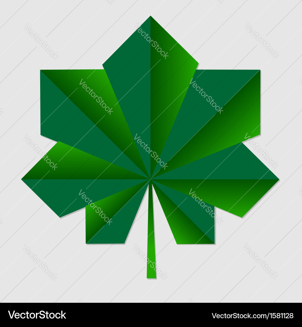 Chestnut origami green leaf Royalty Free Vector Image