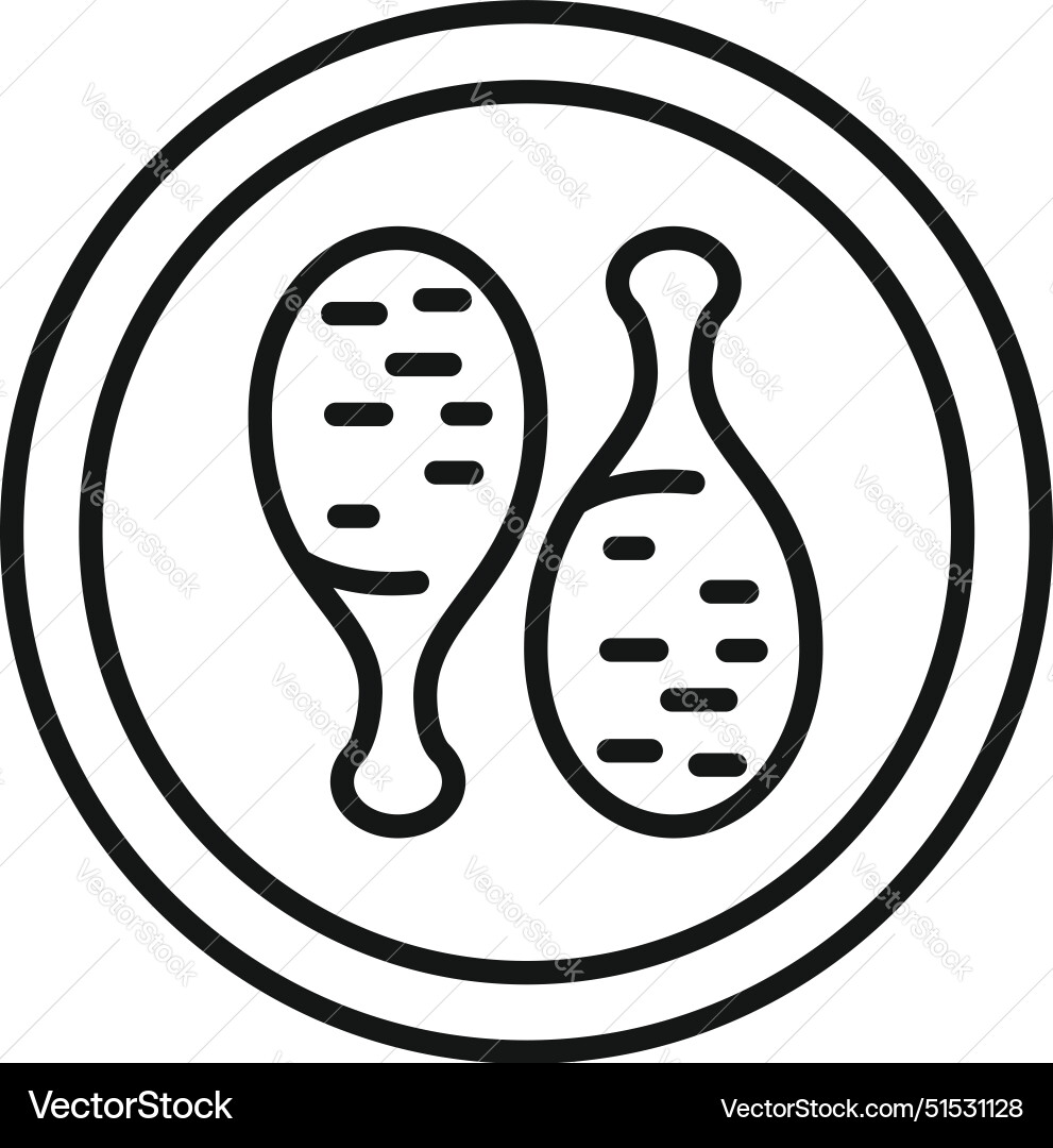Chicken leg icon in circle Royalty Free Vector Image