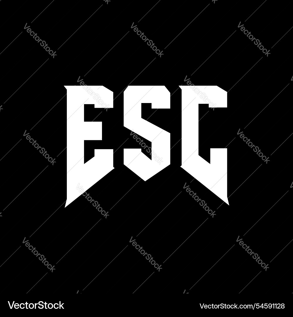 Esc letter logo design for technology company Vector Image