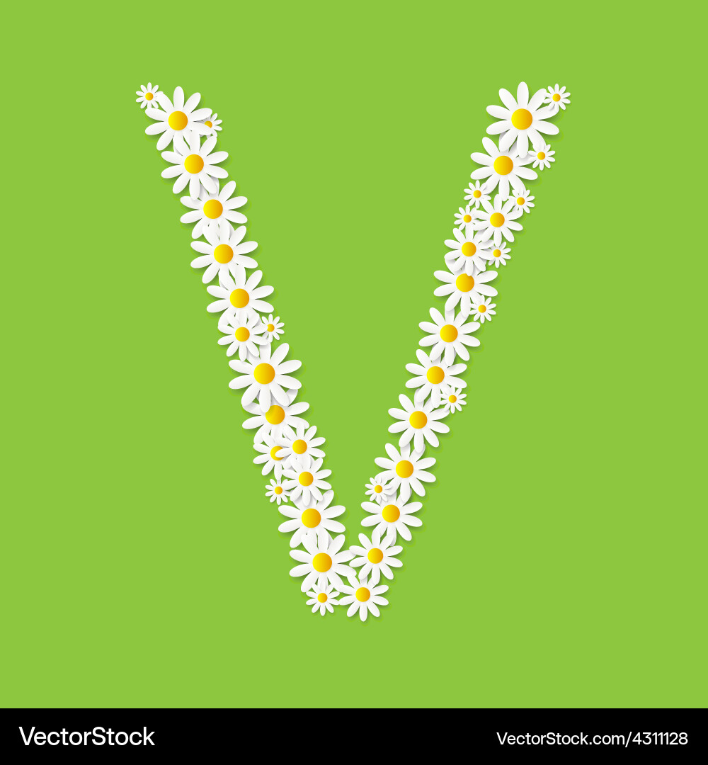Flora daisy design alphabet Royalty Free Vector Image