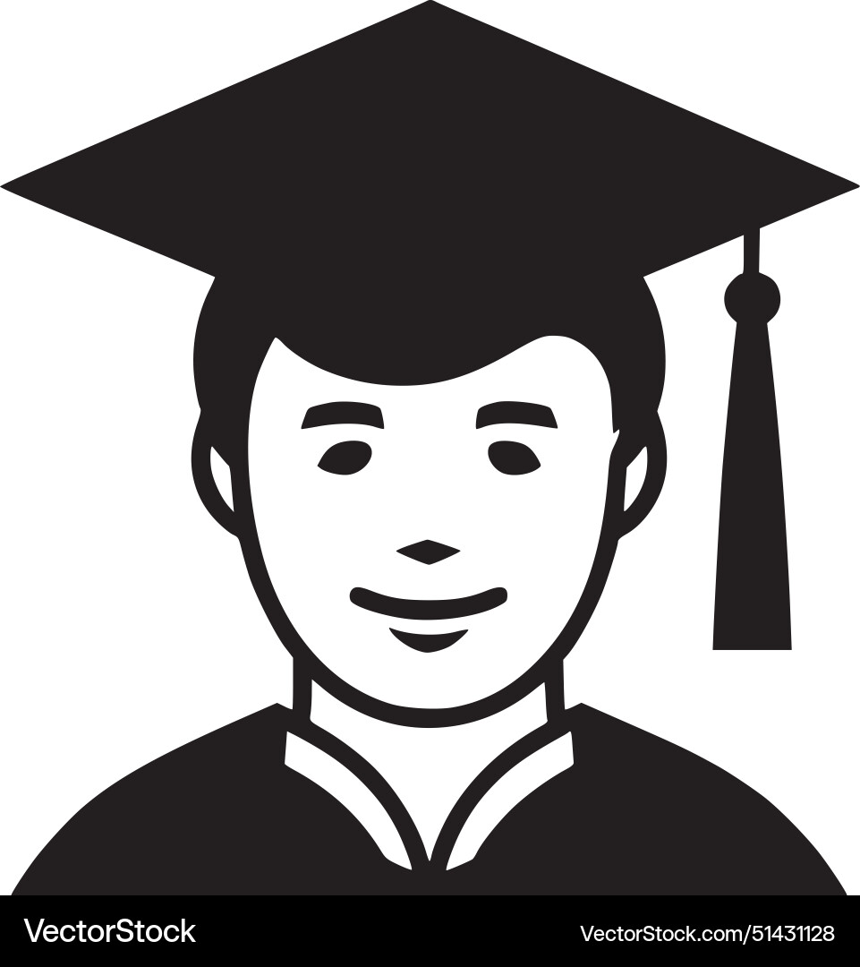 Graduation - black and white Royalty Free Vector Image