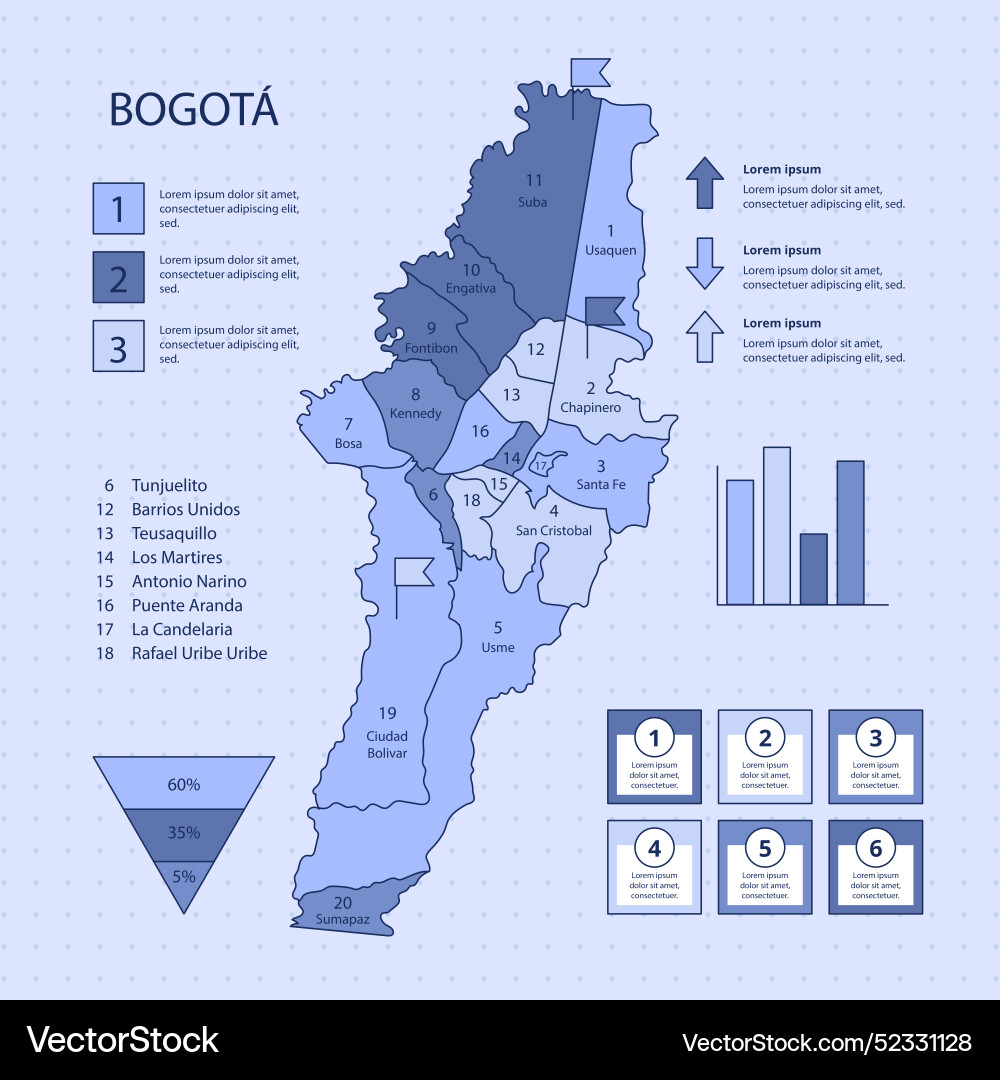 Hand drawn bogota map – Royalty-Free Vector | VectorStock