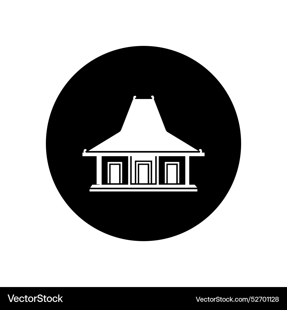 Joglo javanese traditional house icon Royalty Free Vector