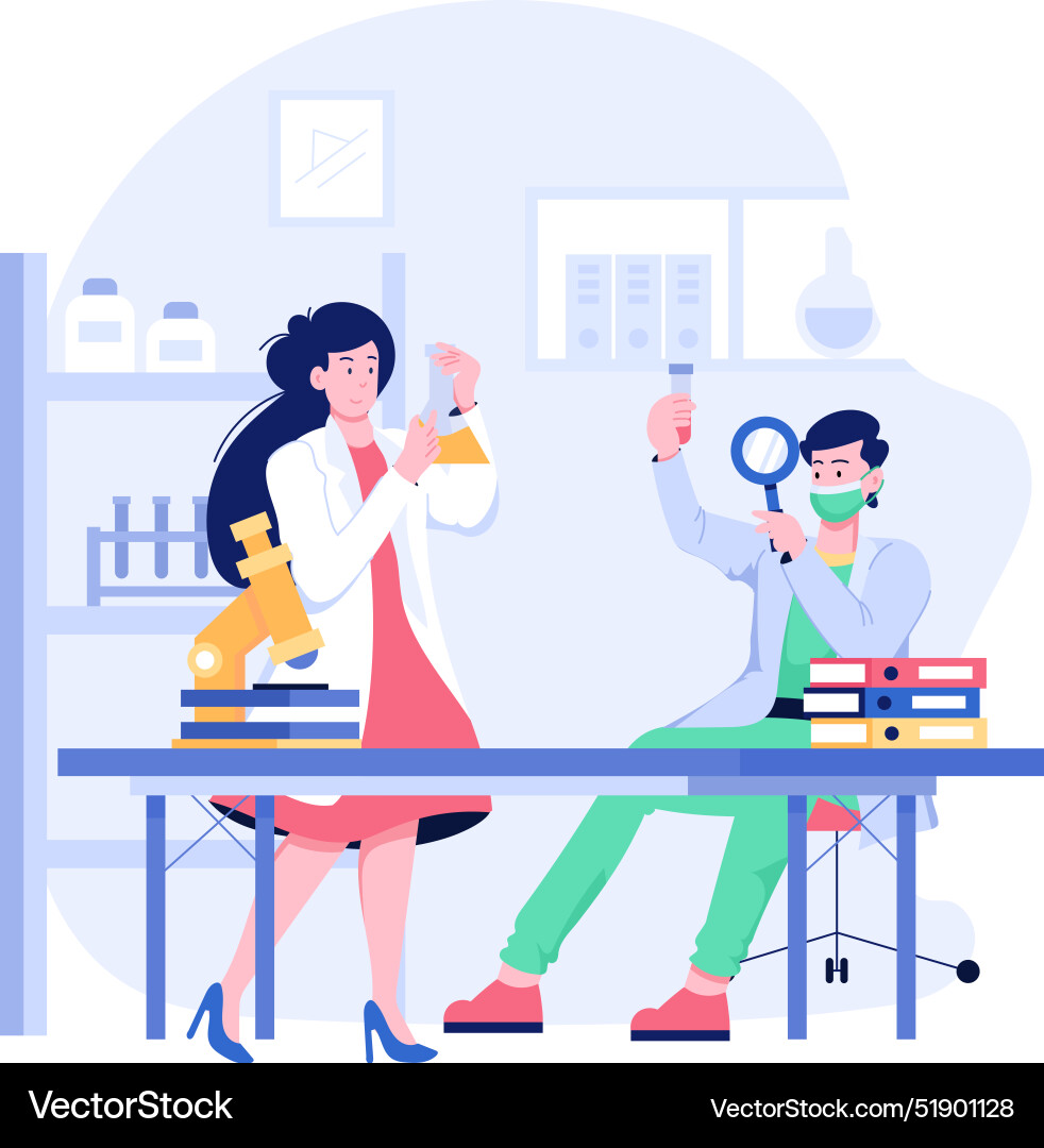 Lab doctors Royalty Free Vector Image - VectorStock
